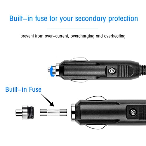 Multi Ports USB Car Charger, 96W 6 Port QC3.0 Fast Car Charger Adapter Multiple Ports, with Four Quick Charge 3.0 Port, 12V-24V Multi Device Cigarette Lighter for Smart Phone & Tablets Charging