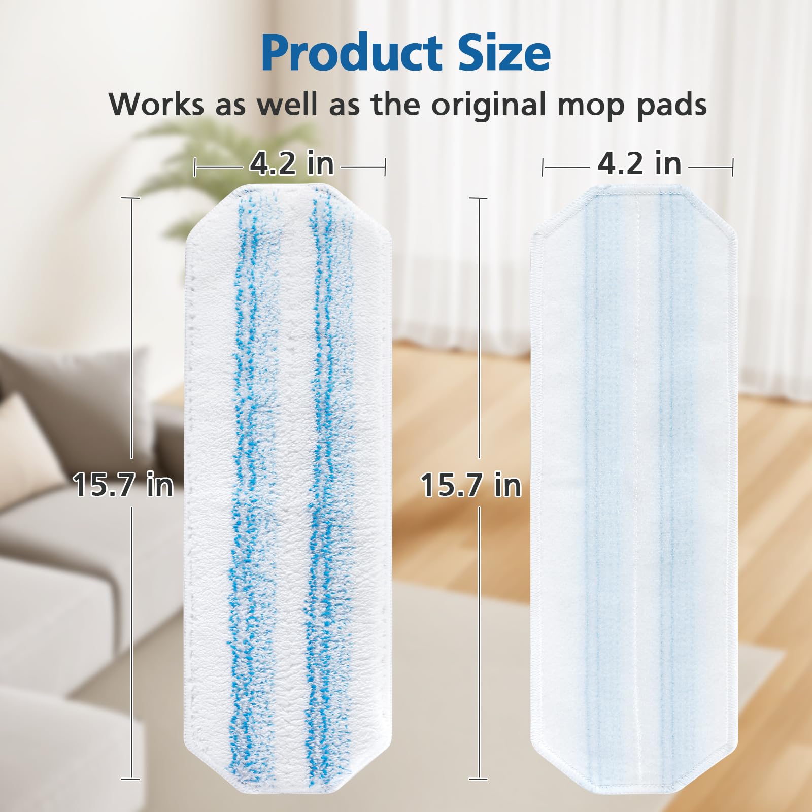 Vacuum Mop Replacement Pads, Compatible with Roborock S7 S7+ T7 T7S T7S Plus S7MaxV S7MaxV Plus S7MaxV Ultra Robot Vacuum, Washable Mop Cloth Rags Reusable Soft Mopping Pad Parts Accessories(6 Pcs)