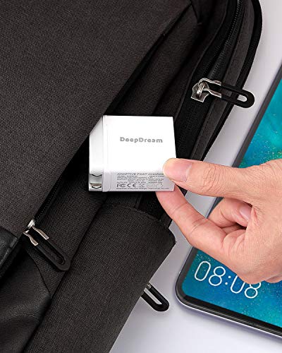 2 Pack USB Quick Charge 3.0 Wall Charger 30W, Deep Dream Multiport USB Wall Charger Plug Adapter, Fast Charger Block Compatible with iPhone 12/11/Pro/XS Max/XR/8/8+/Galaxy S10/S9/S8/Plus/Note 9/8