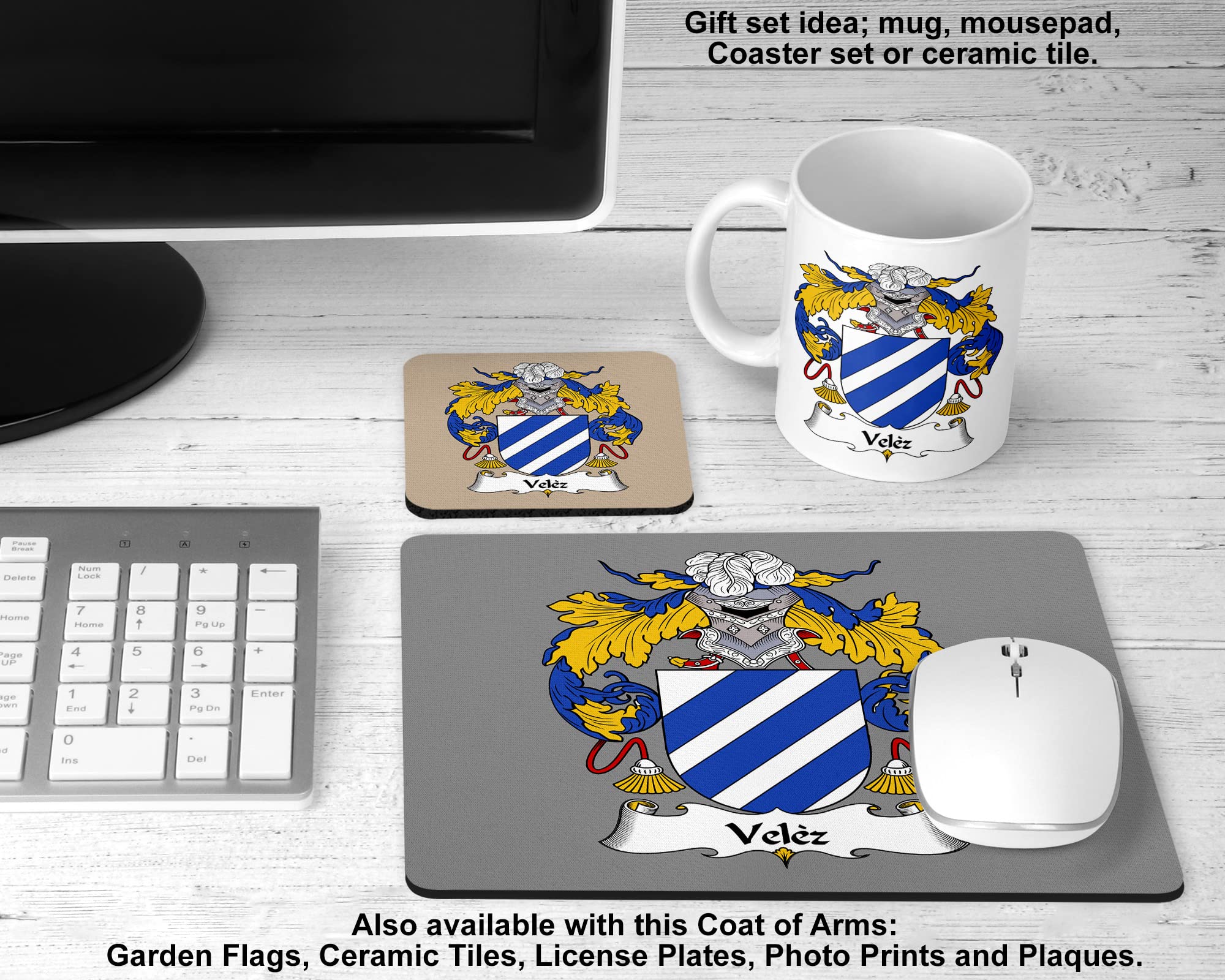 Velez Coat of Arms/Velez Family Crest 15 Oz Ceramic Coffee/Cocoa Mug by Carpe Diem Designs, Made in the U.S.A.