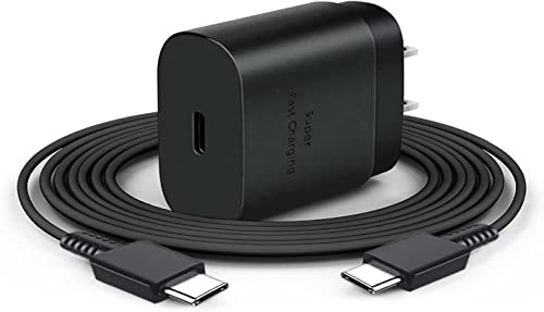 Type C Fast Charger,1 Pack 25W PD Wall Charger Block,USB C to C Cable Long 6FT Quick Charging Data Sync Cord Compatible with Samsung Galaxy S22/S21/S20 Ultra/Note 20/10/Z Fold 3/Flip 3 5G/iPad Pro