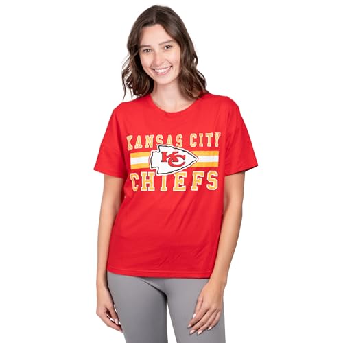 Ultra Game Women's Standard Distressed Graphics Soft Crew Neck Tee Shirt, Team Color, Medium