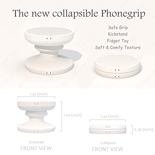 DALSTONE Authentic Natural Sea Shell Mother of Pearl Expandible Collapsible Mobile Phone Grip Stand Holder for Smartphone Tablet Cell Phone Accessory (Creme)