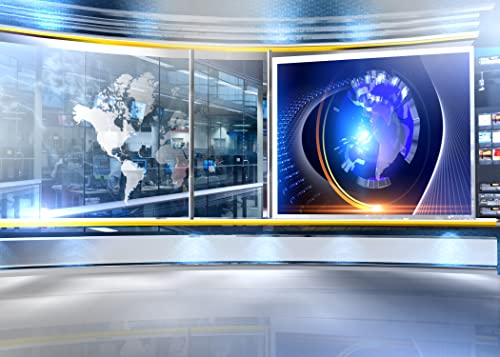 Loccor 8x6ft News Broadcast Backdrop Fabric Studio TV Global Breaking News Broadcasting Hall Backdrop Media Program Reporter Interview Photography Background Business Person Video Record Photo Props