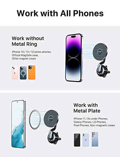 Ciencimy Compatible for MagSafe Car Mount [Strongest Magnet] Magnetic Phone Holder for Car [360° Adjustable] Air Vent Magnetic Phone Mount Fit for MagSafe iPhone 14 13 12 Pro Max Plus Mini