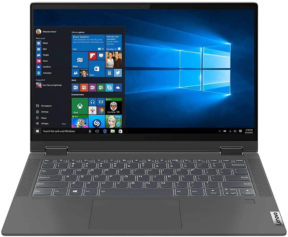 Lenovo IdeaPad Flex 5 2-in-1 Laptop, 14.0" FHD IPS Touch Screen, AMD Ryzen 7 4700U, Webcam, Backlit Keyboard, Fingerprint Reader, USB-C, HDMI, Windows 10 Home (8GB RAM | 512GB PCIe SSD)