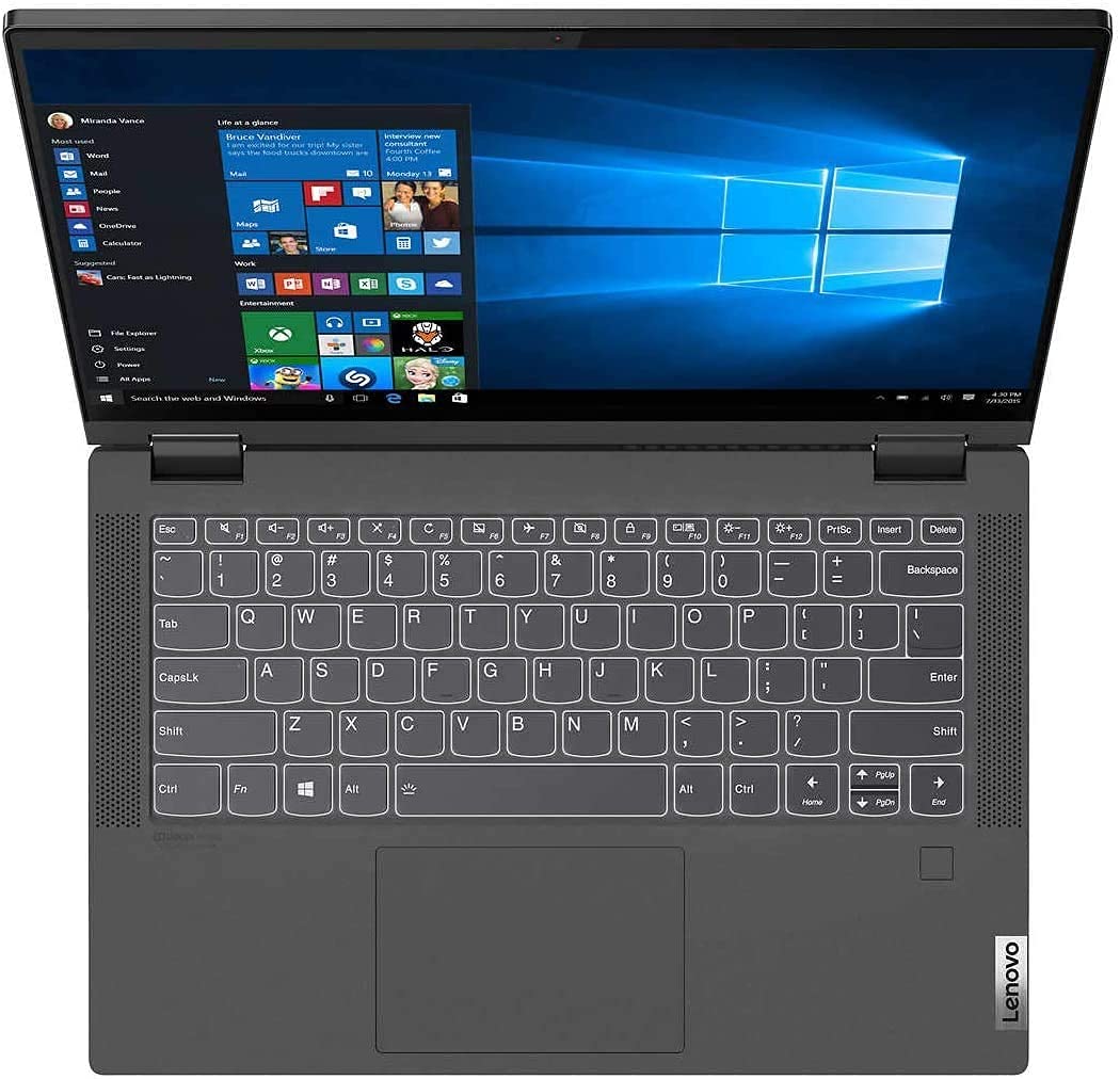 Lenovo IdeaPad Flex 5 2-in-1 Laptop, 14.0" FHD IPS Touch Screen, AMD Ryzen 7 4700U, Webcam, Backlit Keyboard, Fingerprint Reader, USB-C, HDMI, Windows 10 Home (8GB RAM | 512GB PCIe SSD)