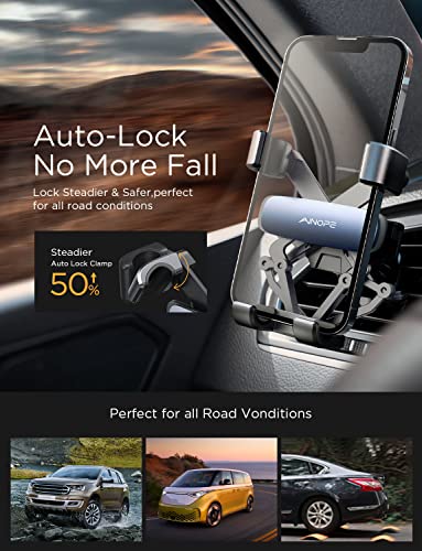 AINOPE Car Phone Holder Mount 2023 Gravity Vent Phone Mount For Car With Extention&Short Air Vent Clip Never Blocking Cell Phone Holder Mount For Car Vent Compatible With iPhone 14 Pro Max 13 and More