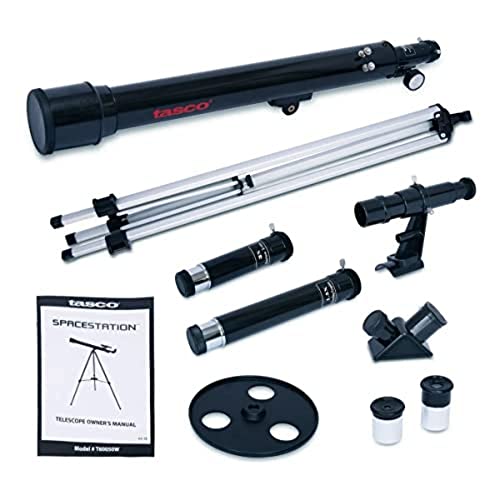 TASCO Spacestation 600 x 50mm Refractor Telescope, Astronomy Telescope for Adults and Beginners, Black
