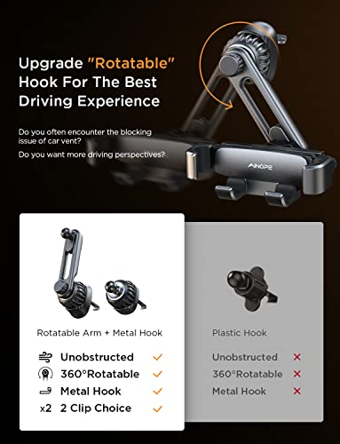 AINOPE Car Phone Holder Mount 2023 Gravity Vent Phone Mount For Car With Extention&Short Air Vent Clip Never Blocking Cell Phone Holder Mount For Car Vent Compatible With iPhone 14 Pro Max 13 and More