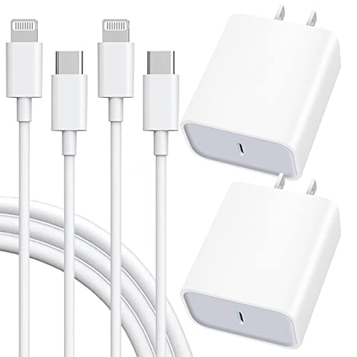 iPhone 14 13 12 Fast Charger 20W Rapid USB C Charger with 6FT Type C to Lightning Cable Fast Charging USB C Wall Charger for iPhone 14/13/12/11 Pro/Pro Max/XS Max/XS/XR/X (2-Pack)