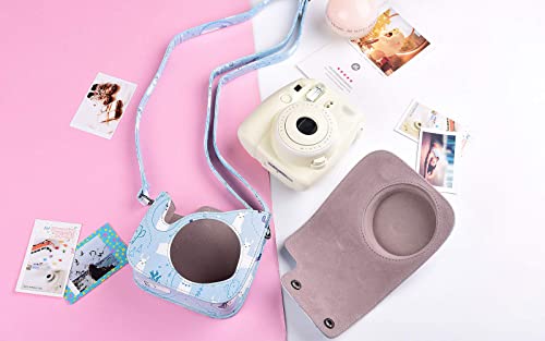Katia Camera Case Bag Compatible for Fujifilm for Instax Mini 11/9/ 8+/ 8 Instant Film Camera with Shoulder Strap and Photo Accessories Pocket - Alpaca