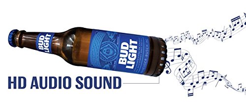 Bud Light Beer Bluetooth Bottle Speaker Portable Wireless Speaker with Rechargeable Battery Ideal for Indoor and Outdoor Activities Loud and Bass Audio Sound Easy to Carry Anywhere