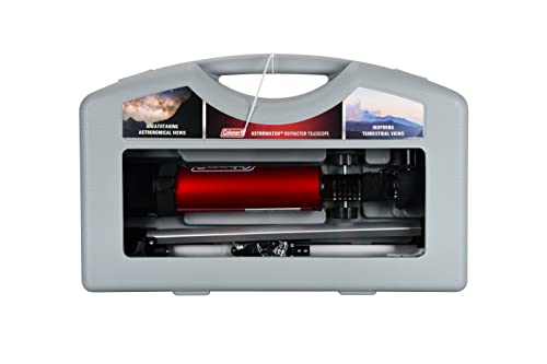 Coleman 360x50 Refractor Telescope Kit with Heavy-Duty Carrying Case, C36050 - Crimson Red