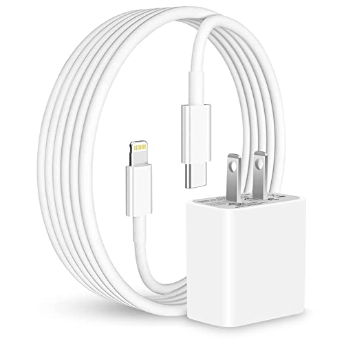 iPhone Charger Fast Charging - [Apple MFi Certified] 20W USB C Charger Block with 6FT Type C to Lightning Cable PD Adapter Wall Plug Cord Compatible with iPhone 14 13 12 11 Pro Max Mini Xs Xr X 8 iPad