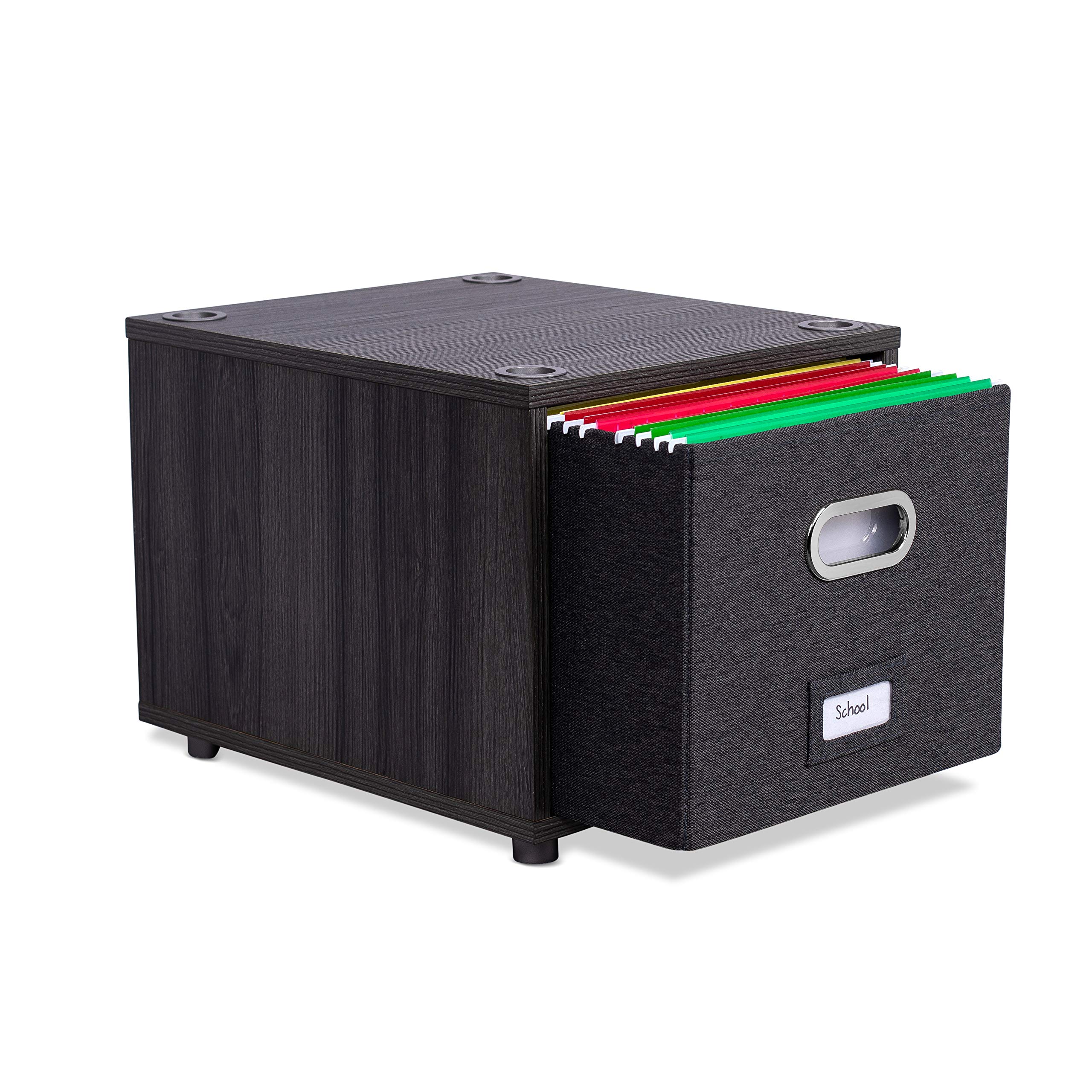 BIRDROCK HOME Rolling File Cabinet with 1 Lateral Drawer β Decorative Storage Shelf for Blankets, Books, Files, Magazines, Toys, etc β Removable Bin with Handles β Under Desk Office Organizer