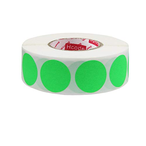 Hcode 1 Inch Color Coding Label Bright Neon Fluorescent Garage Sale Stickers Blank Yard Sale Price Stickers Permanent Adhesive Dots Stickers Frosted Surface Writable Paper Labels 1000 Pieces