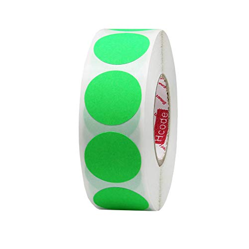 Hcode 1 Inch Color Coding Label Bright Neon Fluorescent Garage Sale Stickers Blank Yard Sale Price Stickers Permanent Adhesive Dots Stickers Frosted Surface Writable Paper Labels 1000 Pieces