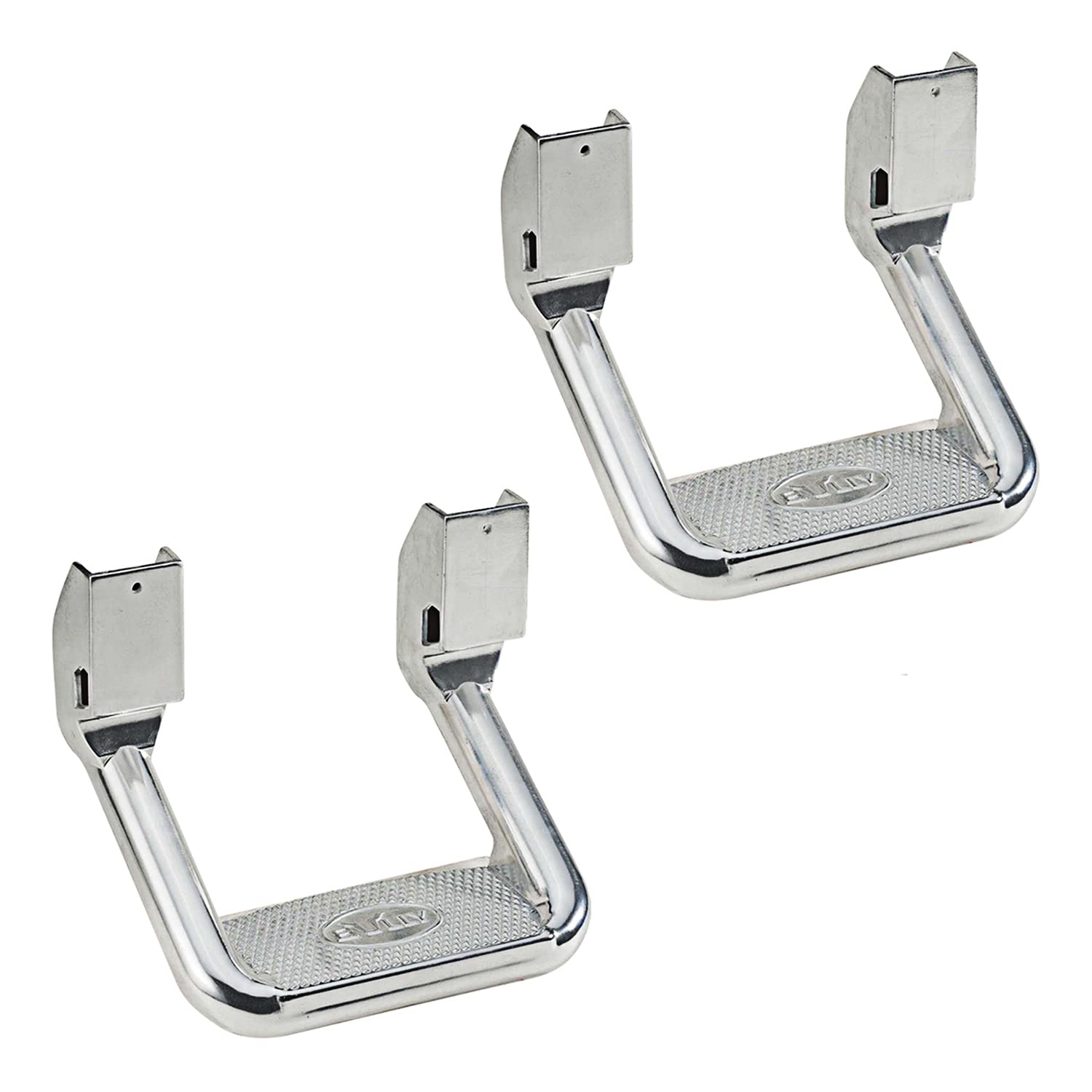 Bully AS-600-2 Polished Aluminum Universal Fit Truck Side Step Set of 4 for Trucks from Chevy (Chevrolet), Ford, Toyota, GMC, Dodge RAM, Jeep