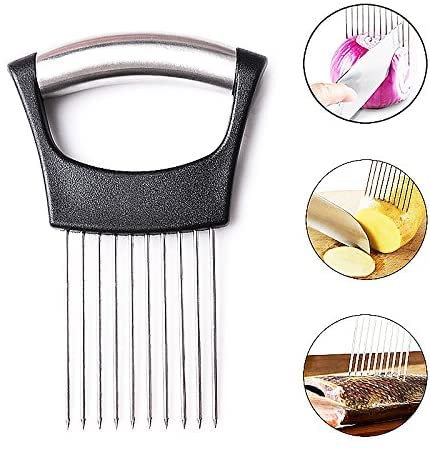 Boolavard The Best Onion Holder for Slicing All-In-One | Potato holder | Onion Cutter | Onion Chopper Stainless Steel