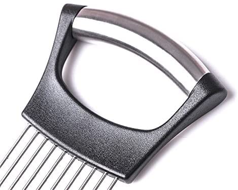 Boolavard The Best Onion Holder for Slicing All-In-One | Potato holder | Onion Cutter | Onion Chopper Stainless Steel