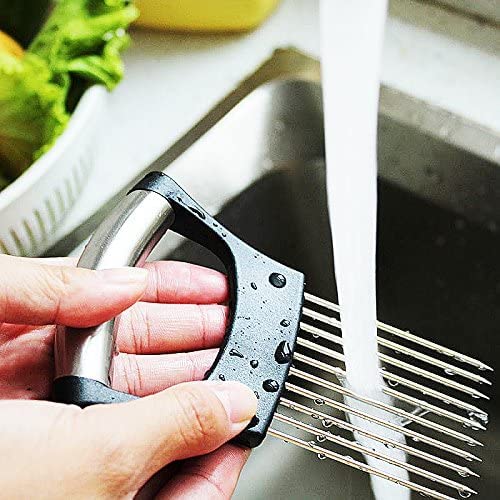 Boolavard The Best Onion Holder for Slicing All-In-One | Potato holder | Onion Cutter | Onion Chopper Stainless Steel