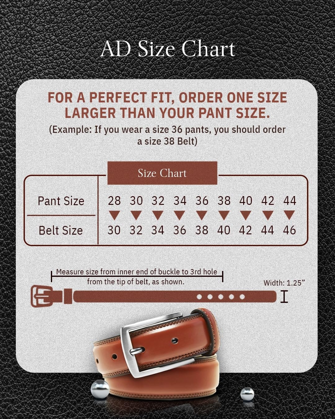 Access Denied Genuine Leather Dress Belts For Men - Mens Belt For Suits, Jeans, Uniform Brown Belt - Designed in the USA