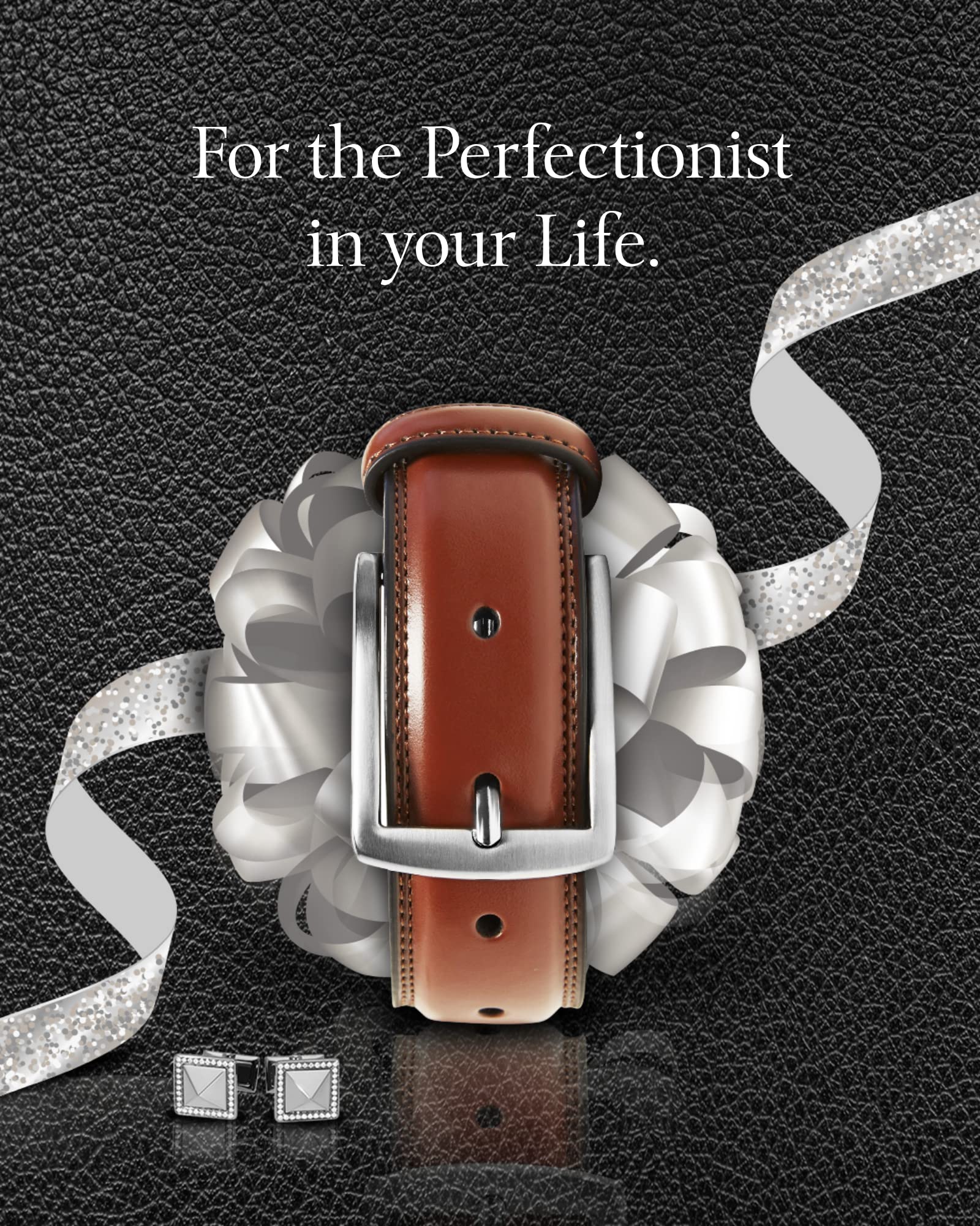 Access Denied Genuine Leather Dress Belts For Men - Mens Belt For Suits, Jeans, Uniform Brown Belt - Designed in the USA