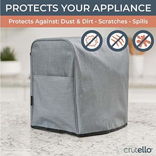 Crutello Stand Mixer Cover with Storage Pockets for 5-8 Quart Mixers - Small Appliance Dust Covers, Compatible with Kitchen Aid Covers, Kitchenaid 7qt Mixer Dust Cover