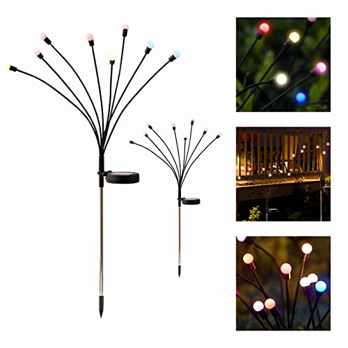 Solar Powered Firefly Lights,Garden Lights Firefly Lights Solar Outdoor Color Garden Lights for Yard Decorations Outdoor.(2 PCS)