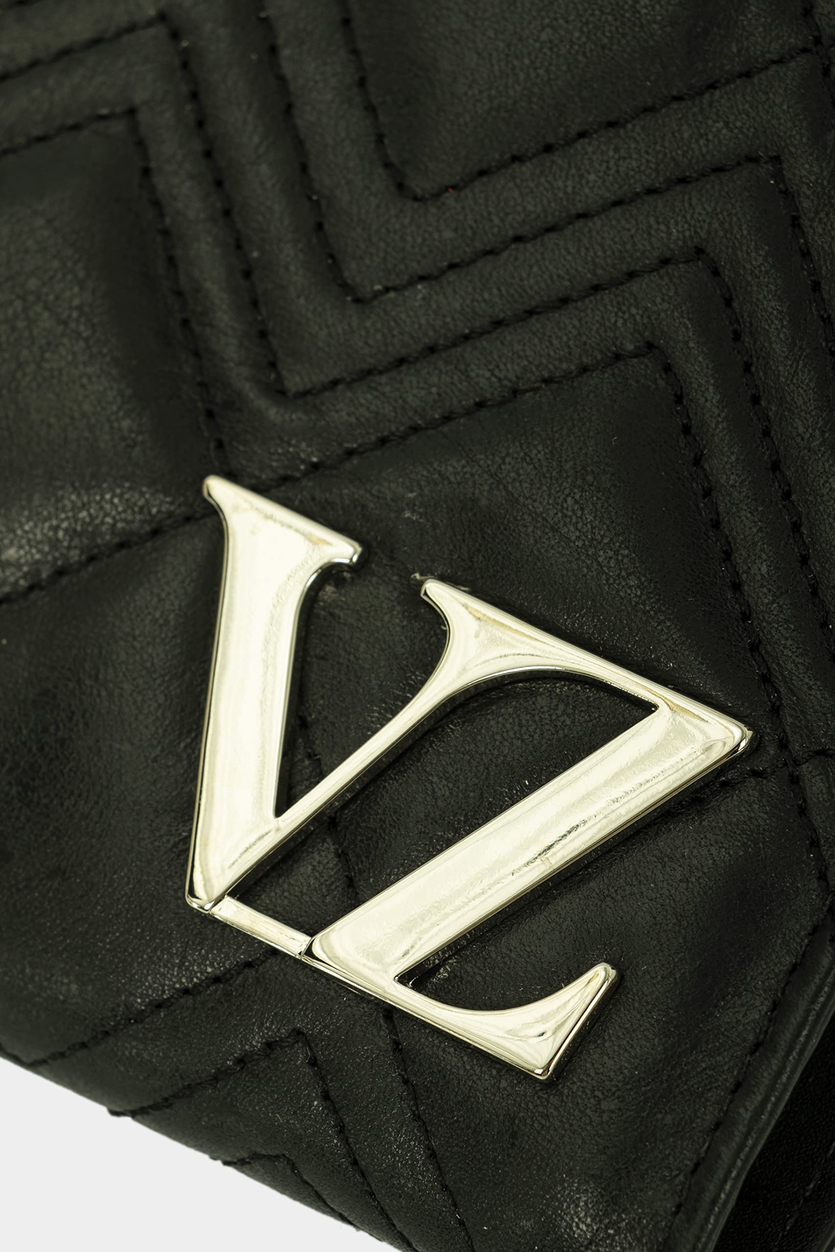 VELEZ Leather RFID Blocking Wallet - Designer Wallets for Women - Long Wristlet Clutch with Chain Black