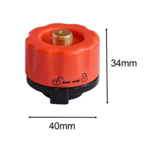 Milageto Gas Tank Adapter Converter Camping Stove Connector Output Valve Auto Off Cylinder Canister Valve for Picnic Backpacking Burner Garden Hiking