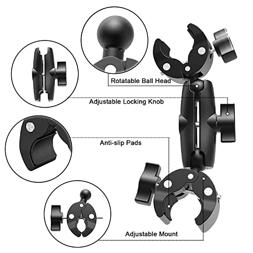 Sequpr Camera Clamp Mount for Gopro, Super Clamp Adapter Double Head Multifunction Holder for Motorcycle, Photography Light Fixture Bracket,Umbrella,Selfie Stick,Reflector