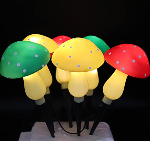 AUSAYE Solar Mushroom Lights, Garden Outdoor Decor Stuff, 8 Modes Waterproof Mushroom Night Light for Garden Pathway Landscape Yard Easter Pathway Halloween Xmas Decorations 6 Mushrooms