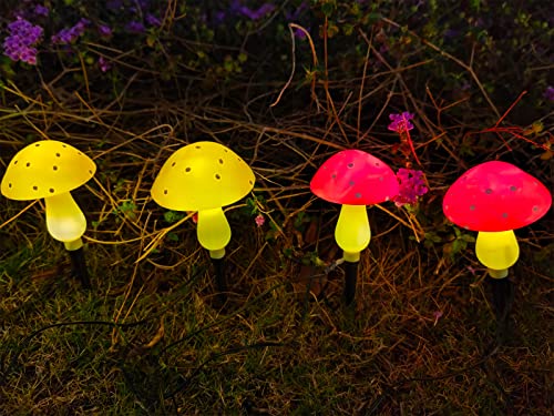 AUSAYE Solar Mushroom Lights, Garden Outdoor Decor Stuff, 8 Modes Waterproof Mushroom Night Light for Garden Pathway Landscape Yard Easter Pathway Halloween Xmas Decorations 6 Mushrooms