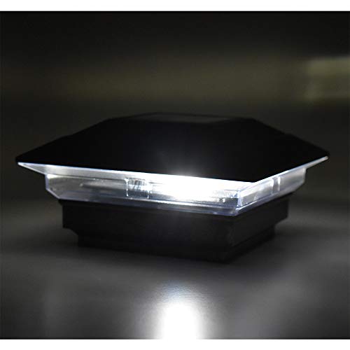 8 Pack Brown Outdoor Garden 4 x 4 Solar LED Post Deck Cap Square Fence Light Landscape Lamp Lawn PVC Vinyl Wood