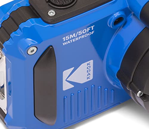 KODAK PIXPRO WPZ2 Rugged Waterproof Digital Camera 16MP 4X Optical Zoom 2.7" LCD Full HD Video, Blue