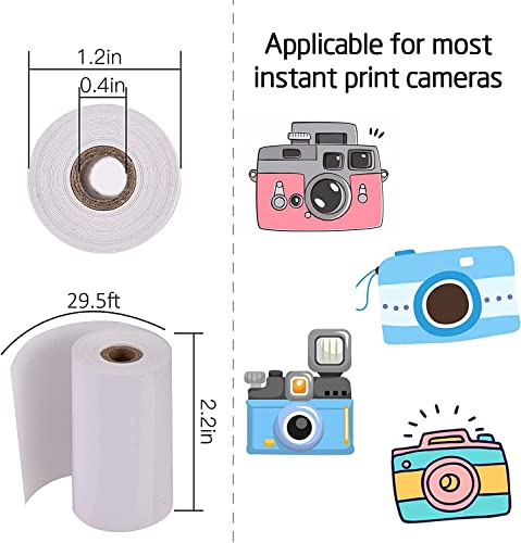 9 Rolls Kids Instant Camera Refill Print Paper- Photo Printer Thermal Paper Rolls Instant Print Camera Refill Paper for Kid's Instant Camera Favors Supplies