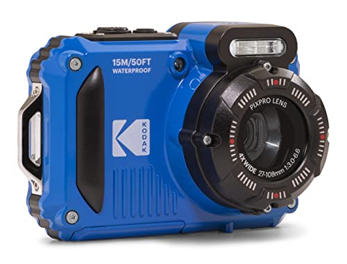 KODAK PIXPRO WPZ2 Rugged Waterproof Digital Camera 16MP 4X Optical Zoom 2.7" LCD Full HD Video, Blue