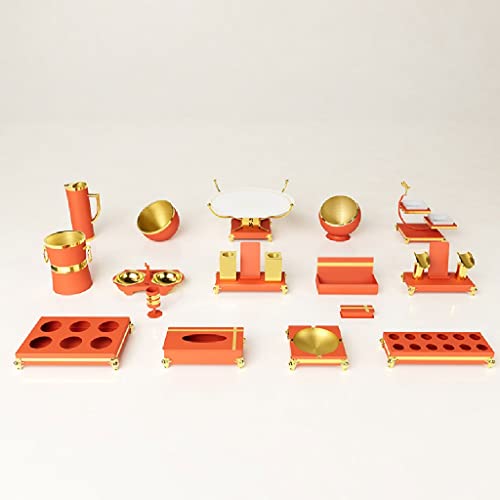 YFZMD Ktv Table Supplies Full Set of Fruit Plate Ice Bucket Microphone Holder Toothpick Cup Tissue Box Stainless Steel