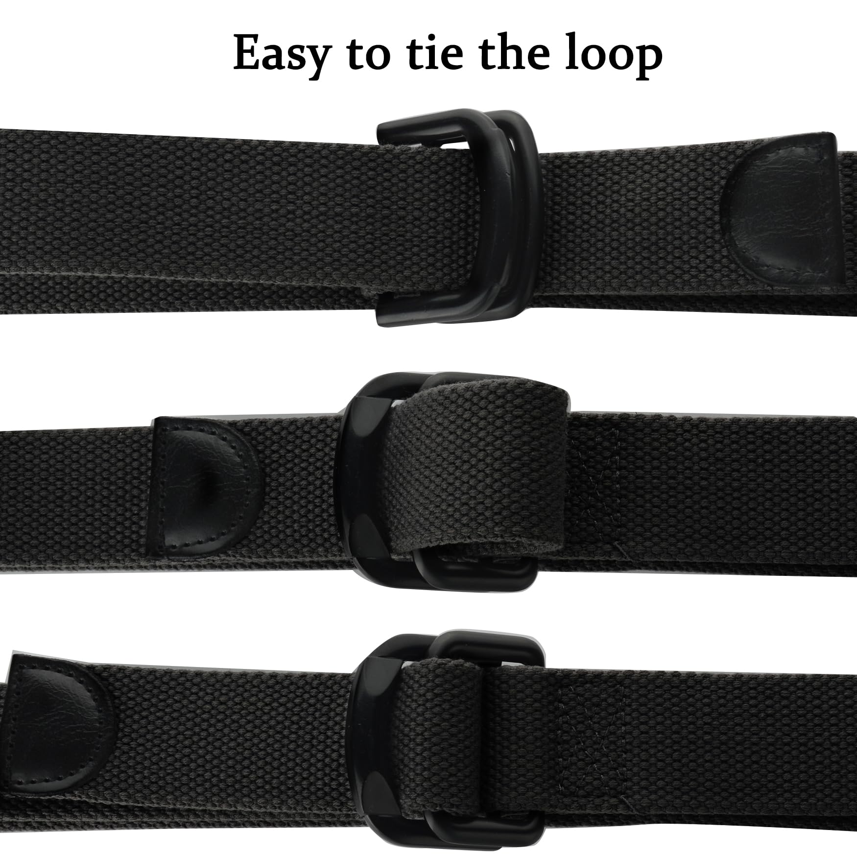 Bluecton Mens Belts Plus Size Canvas Belt Double D Ring Black Fabric Cloth Plus Size 55inch for Waist 43-46