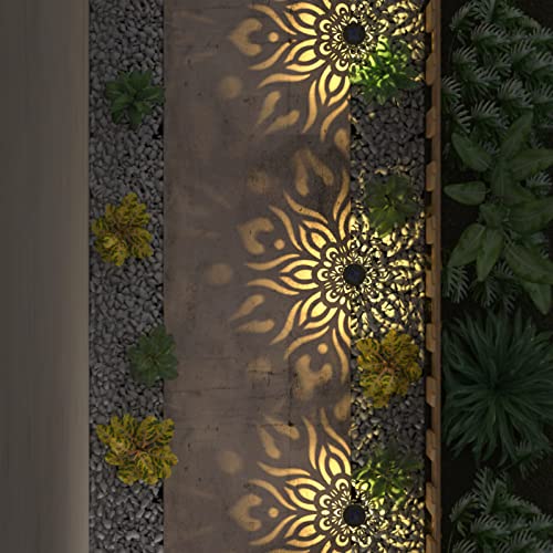EKQ 6 Pack Solar Lights Outdoor Decorative Solar Garden Lights Waterproof with Warm Light Solar Pathway Lights for Patio Path Backyard Walkway Yard Garden Decor