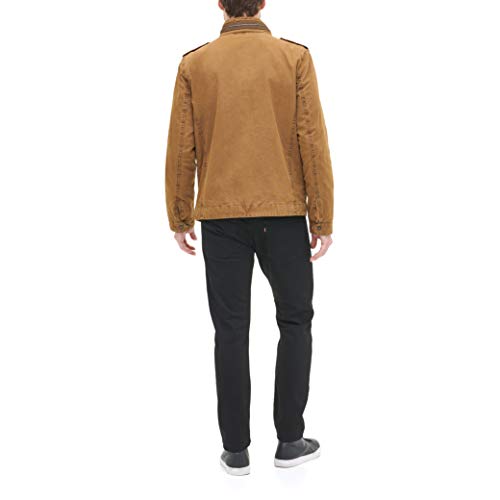 Levi's Men's Washed Cotton Two Pocket Military Jacket (Standard and Big & Tall), Worker Brown, Large