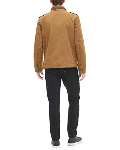 Levi's Men's Washed Cotton Two Pocket Military Jacket (Standard and Big & Tall), Worker Brown, Large