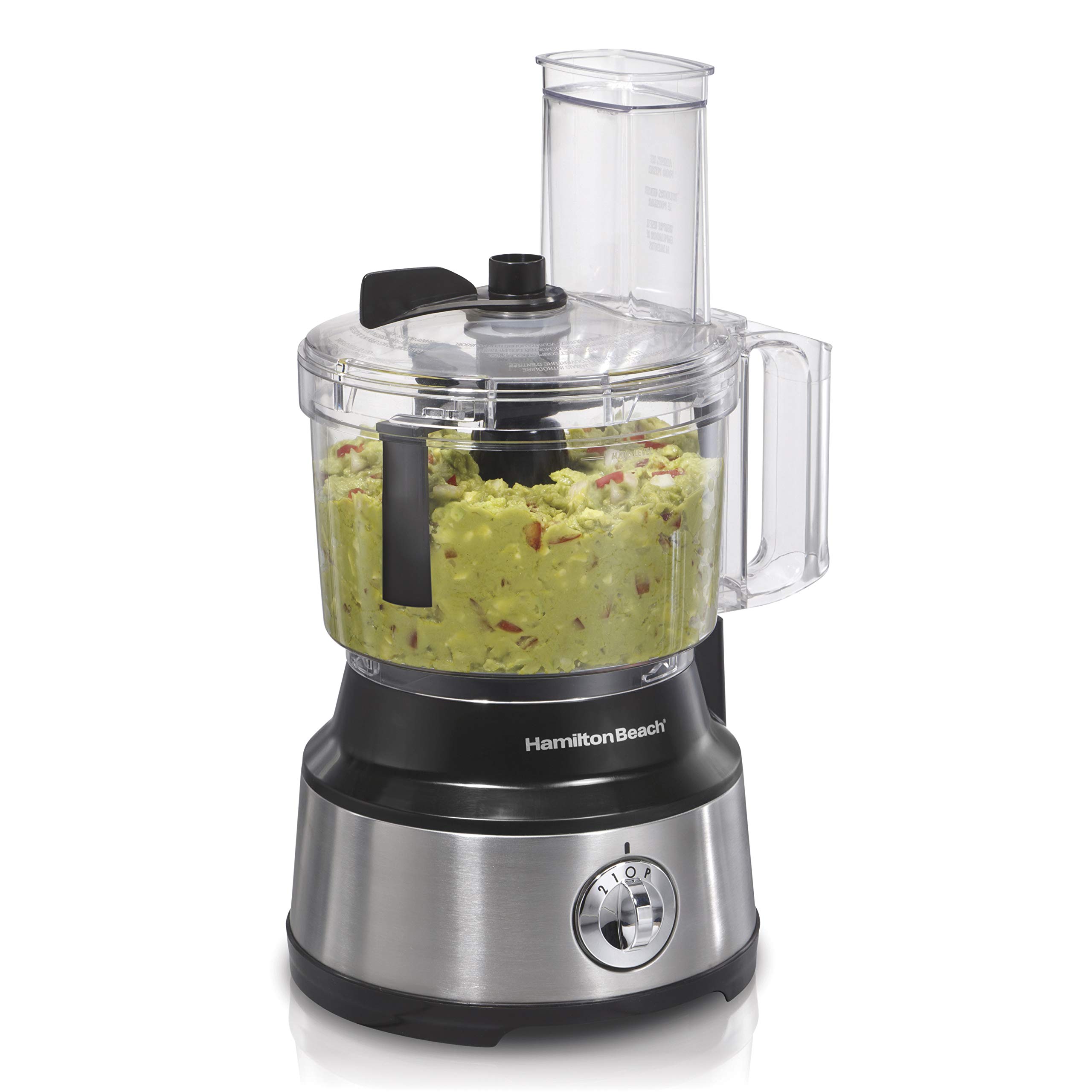Hamilton Beach Electric Stand Mixer, 4 Quarts, Blue & Food Processor & Vegetable Chopper for Slicing, Shredding, Mincing, and Puree, 10 Cups - Bowl Scraper, Stainless Steel