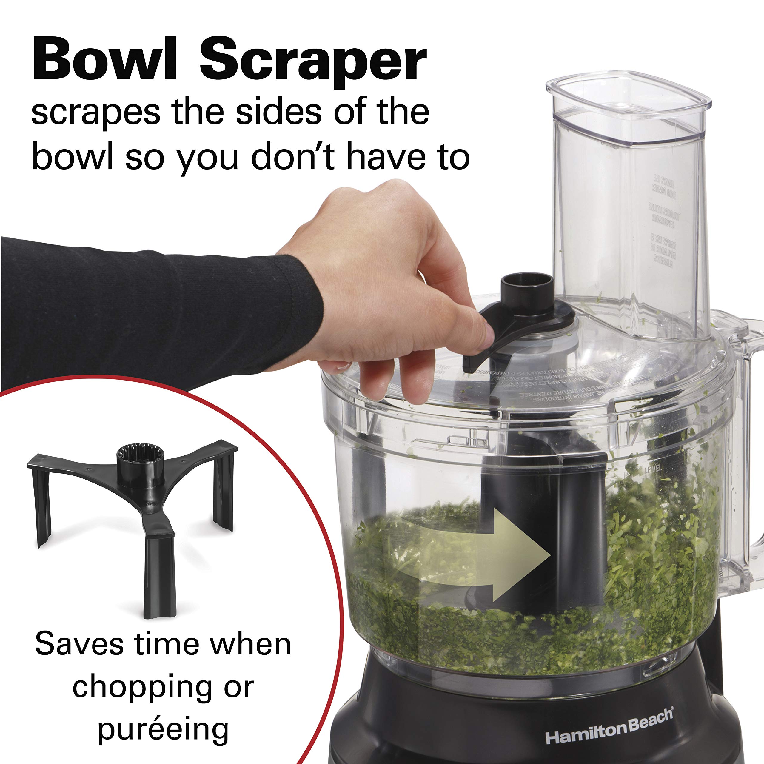 Hamilton Beach Electric Stand Mixer, 4 Quarts, Blue & Food Processor & Vegetable Chopper for Slicing, Shredding, Mincing, and Puree, 10 Cups - Bowl Scraper, Stainless Steel