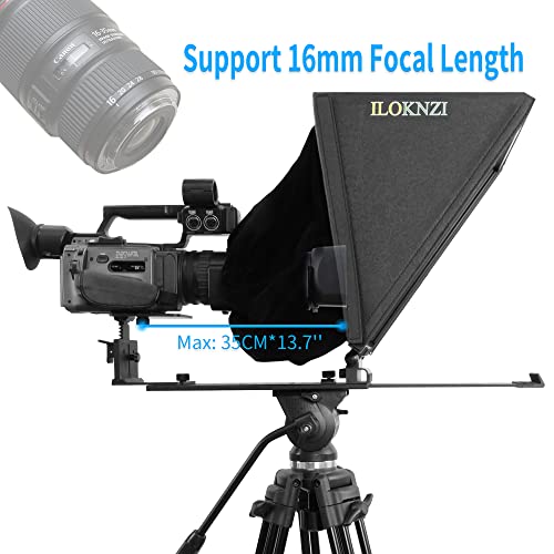 ILOKNZI i6/18 inch Wide Angle Teleprompter for 15.6" 360⁰ Hinge Laptop/Tablet with Adjustable Supports Wide-Angle Camera Lens, Prompter/Wedding Shooting/Facial Capture (18"-Max)