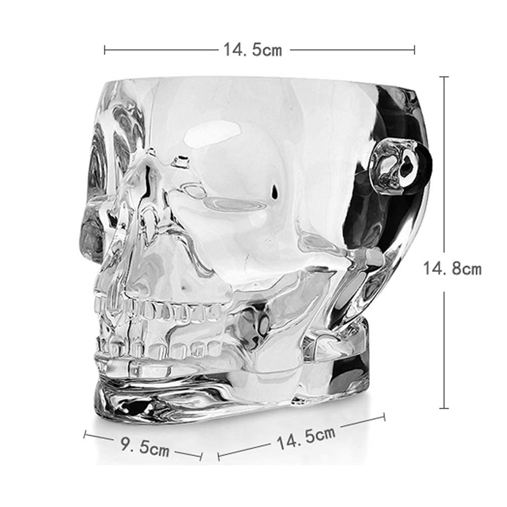 SOSSEG Ice Bucket, Skull Ice Bucket Beer Barrel, Table Mount Wine Bucket, Champagne Bucket Wine Cooler Bar Party Barbecue Cocktail Wedding Multiple (Transparent)