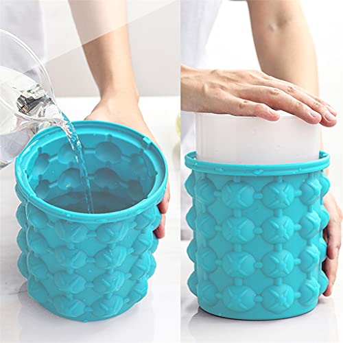 Silicone Ice Cube Maker With Lid Ice Bucket Ice Mold Space Saving Champagne Wine Beer Bucket For Kitchen Party Barware (Size : 1000ml) ()