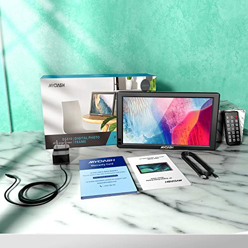 MYDASH - 10.1 inch Digital Picture Frame - Smart Photo Frame with Built-in 32GB Large Memory, IPS Screen, Auto Rotate, USB Flash Drive.